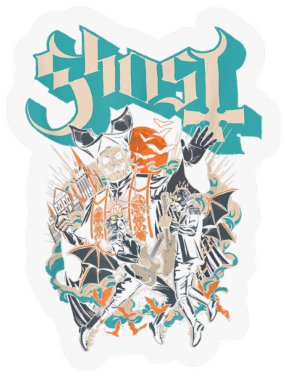 Ghost 2022 Stickers, Ghost Band Metal Stickers, Ghost Tour 2022 ...