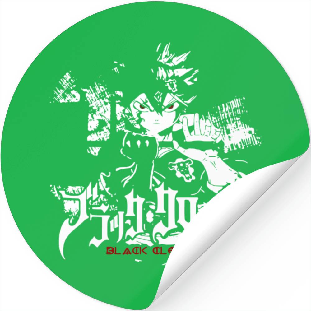 Retro Clover Art Black Anime Manga Character Asta Essential Sticker ...