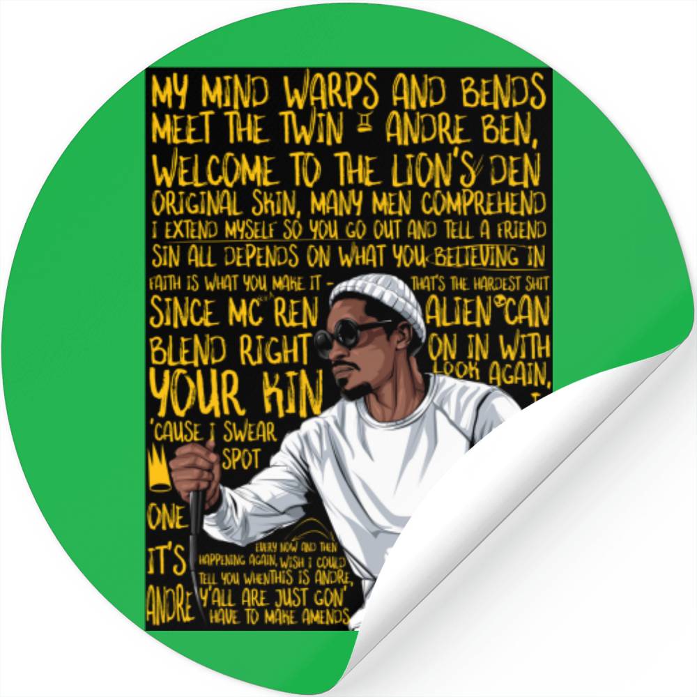 Andre 3000 The Twin - Outkast - Stickers Designed & Sold By Ghaston Deana