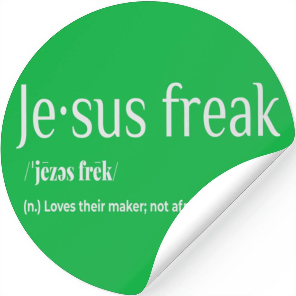 Jesus Freak Funny Christian Calligraphy Faith In God Sticker Designed ...