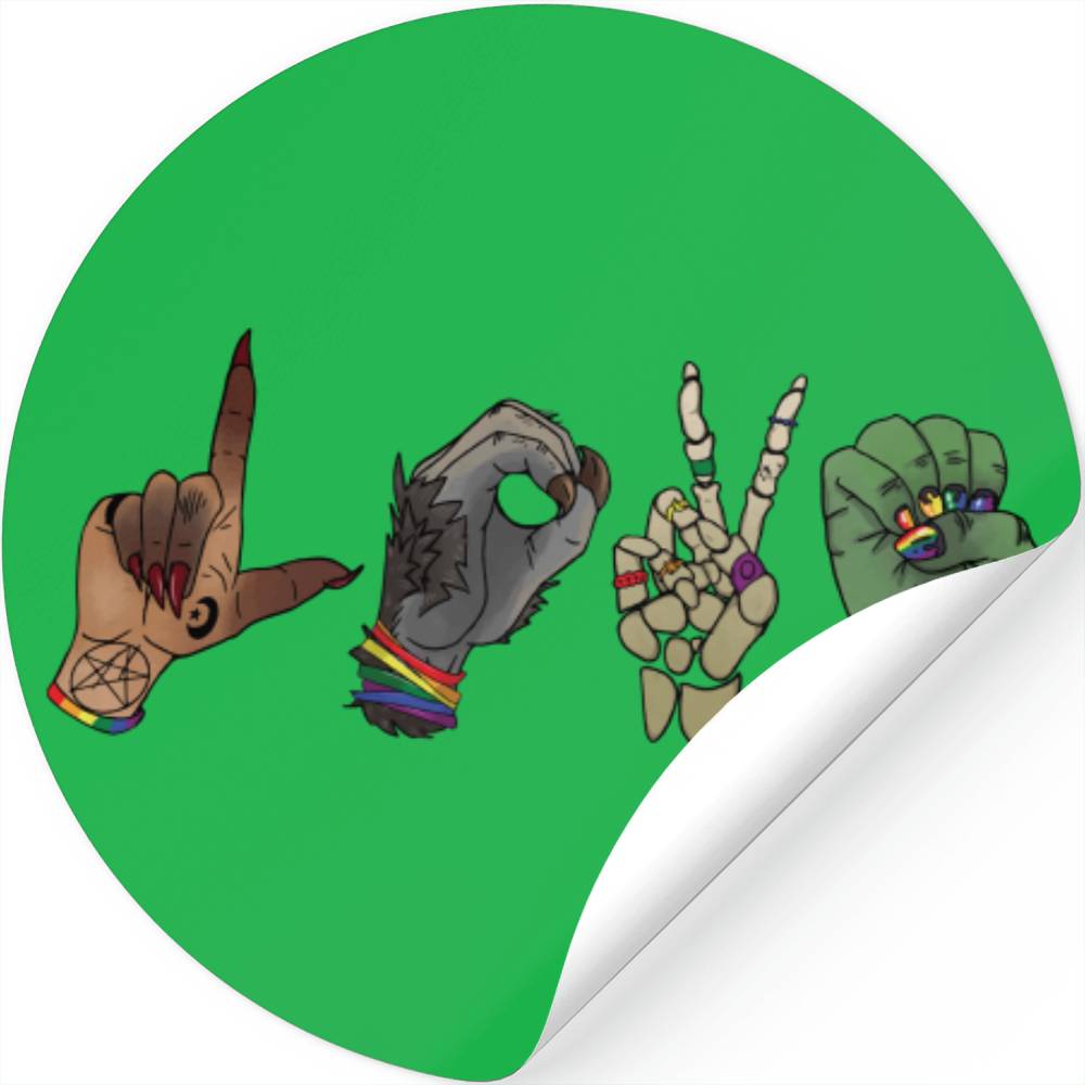 I Love You Sign Language Gift - Monster Hand Halloween Asl Sticker ...