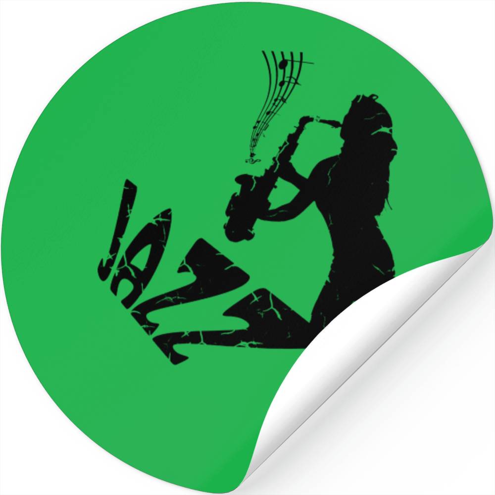 Saxophone, Jazz Girl - Saxophone Jazz Girl - Stickers Designed & Sold ...