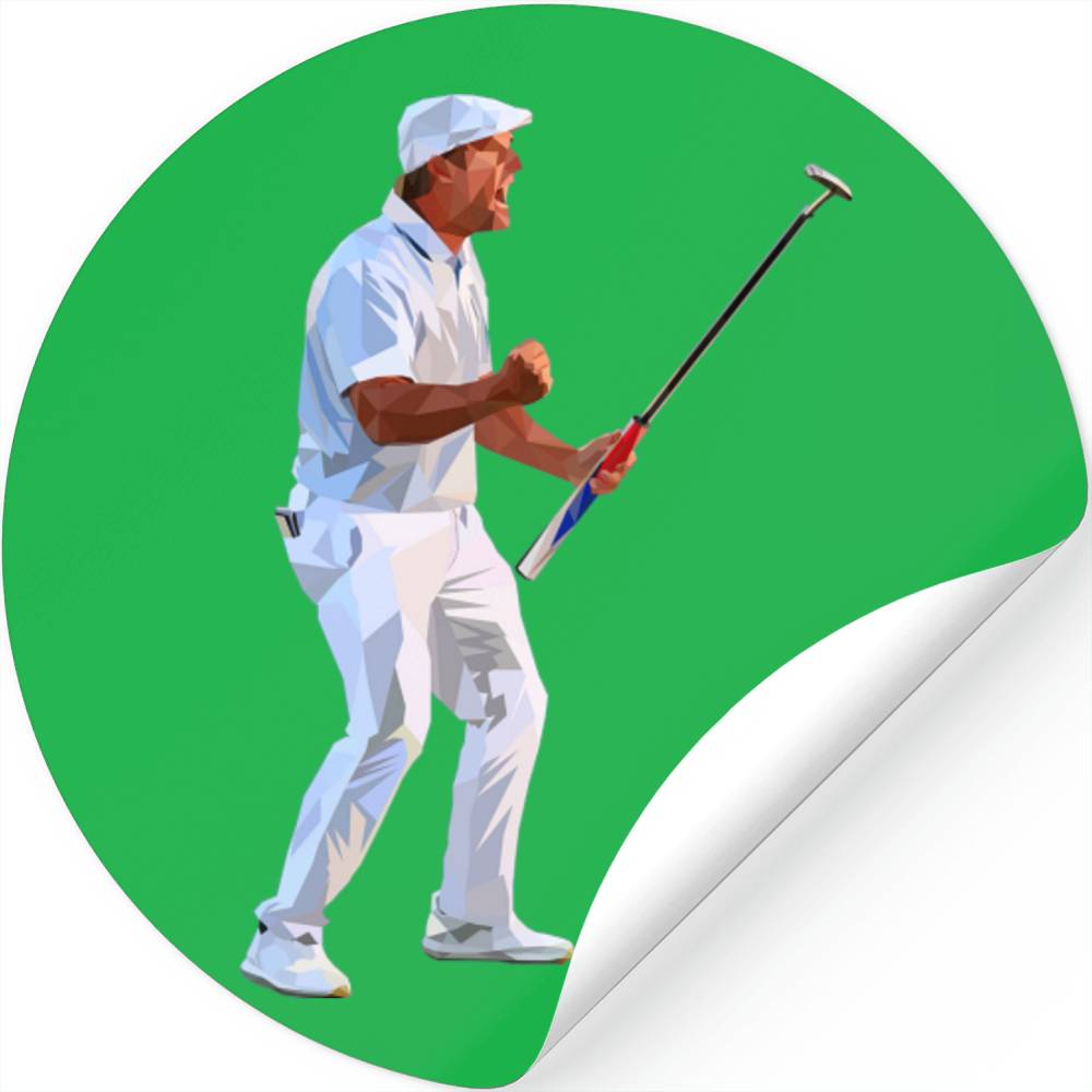 Golfer Celebration - Golf - Stickers Designed & Sold By Ian Hunt
