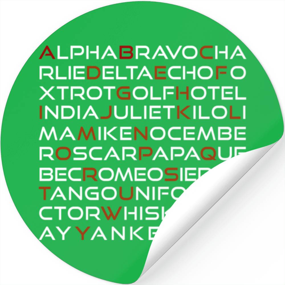 Aviation Phonetic Alphabet Pilot Alpha Bravo Charlie Stickers Designed ...