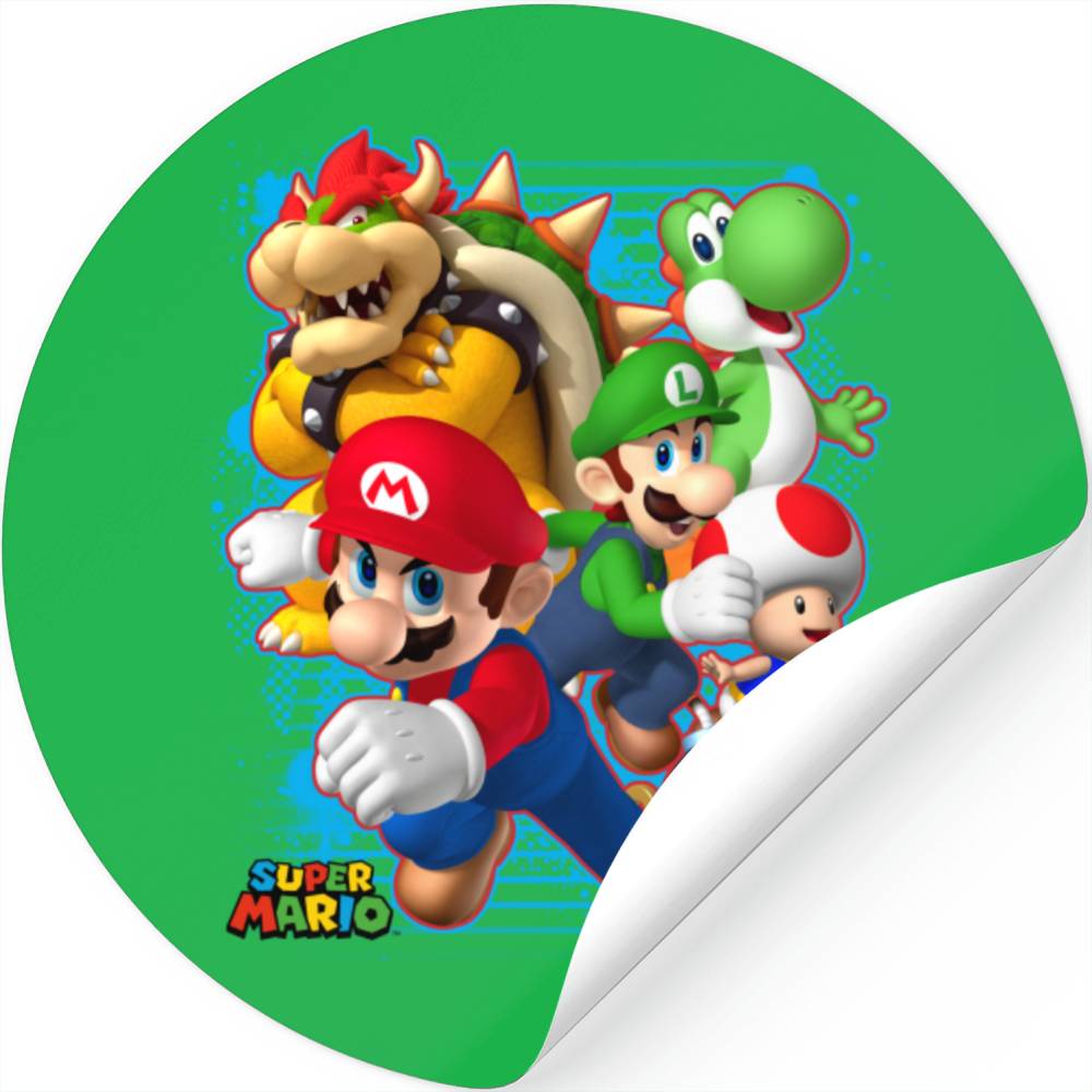 Super Mario Luigi Bowser Spray Stickers, Super Mario Group Stickers ...