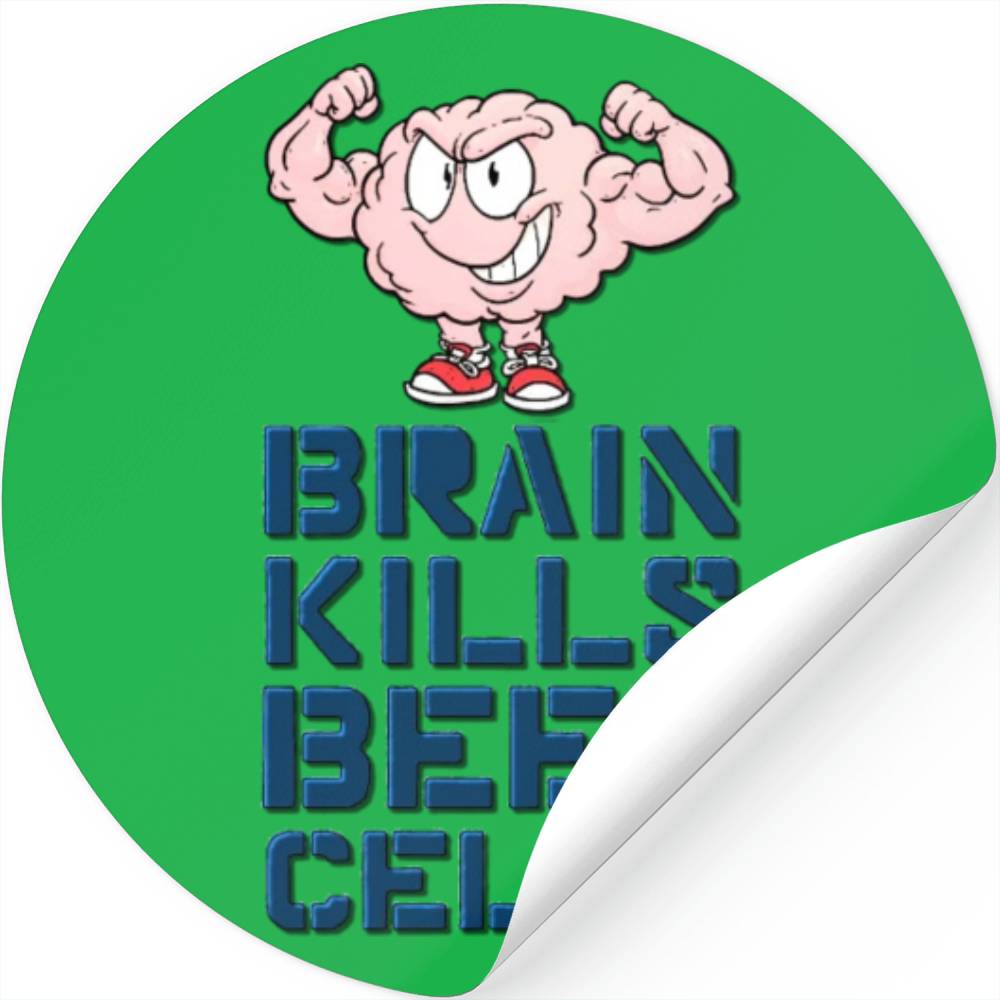 Brain Kills Beer Cells, Funny Cartoon Clipart Designed & Sold By ...