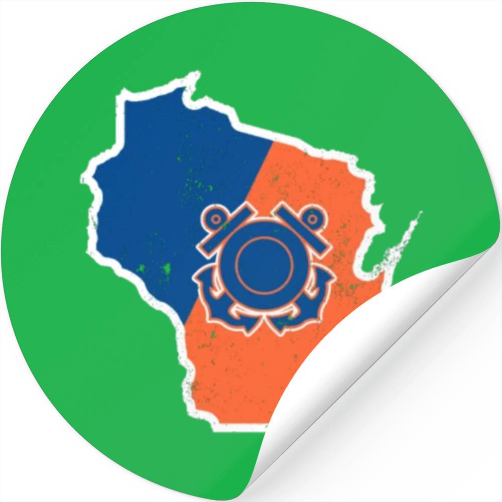 Wisconsin Coast Guard Emblem Stickers Coast Guard Auxiliary Designed ...