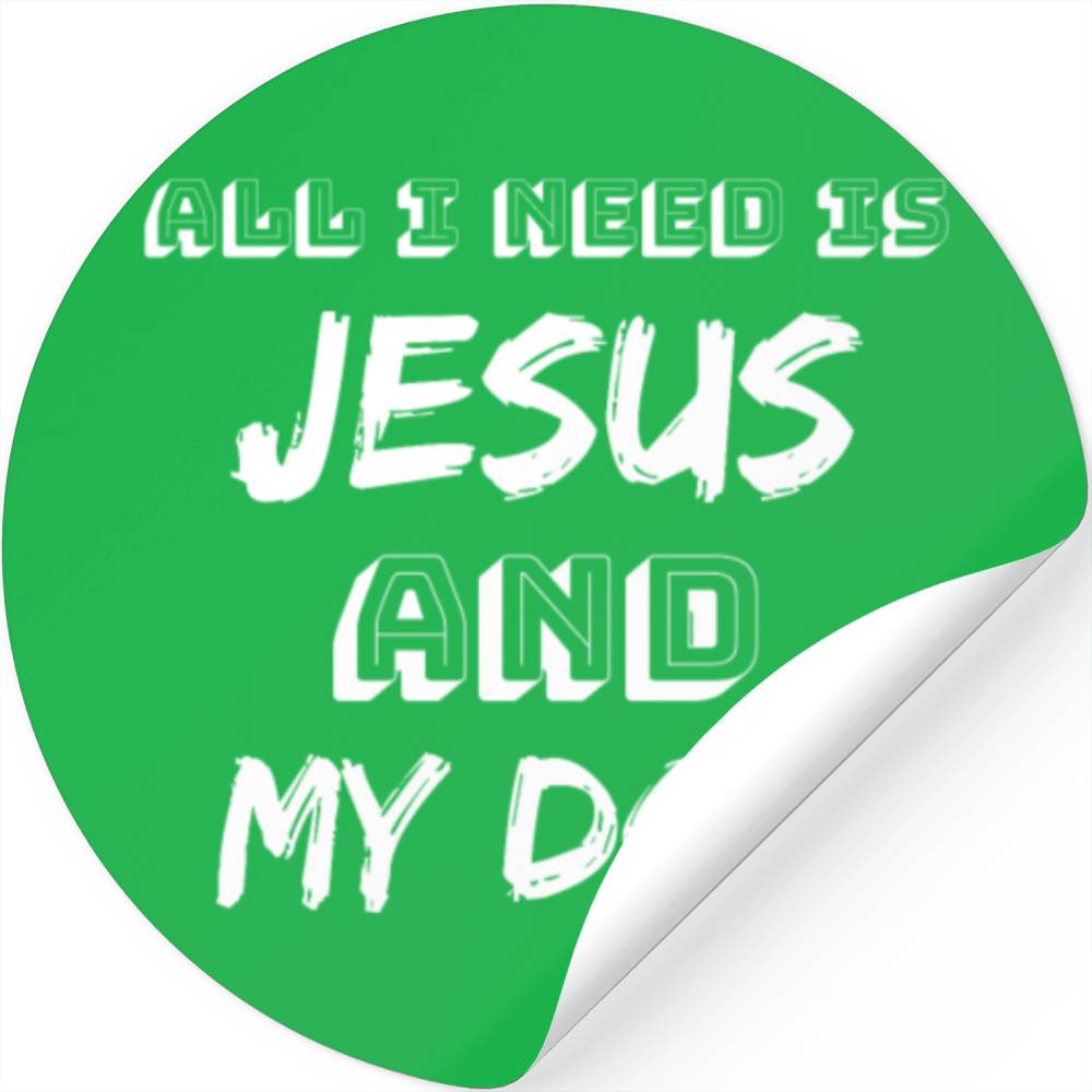 Dog And Jesus Stickers - Jesus And Dogs Gift Idea Designed & Sold By Ly DH