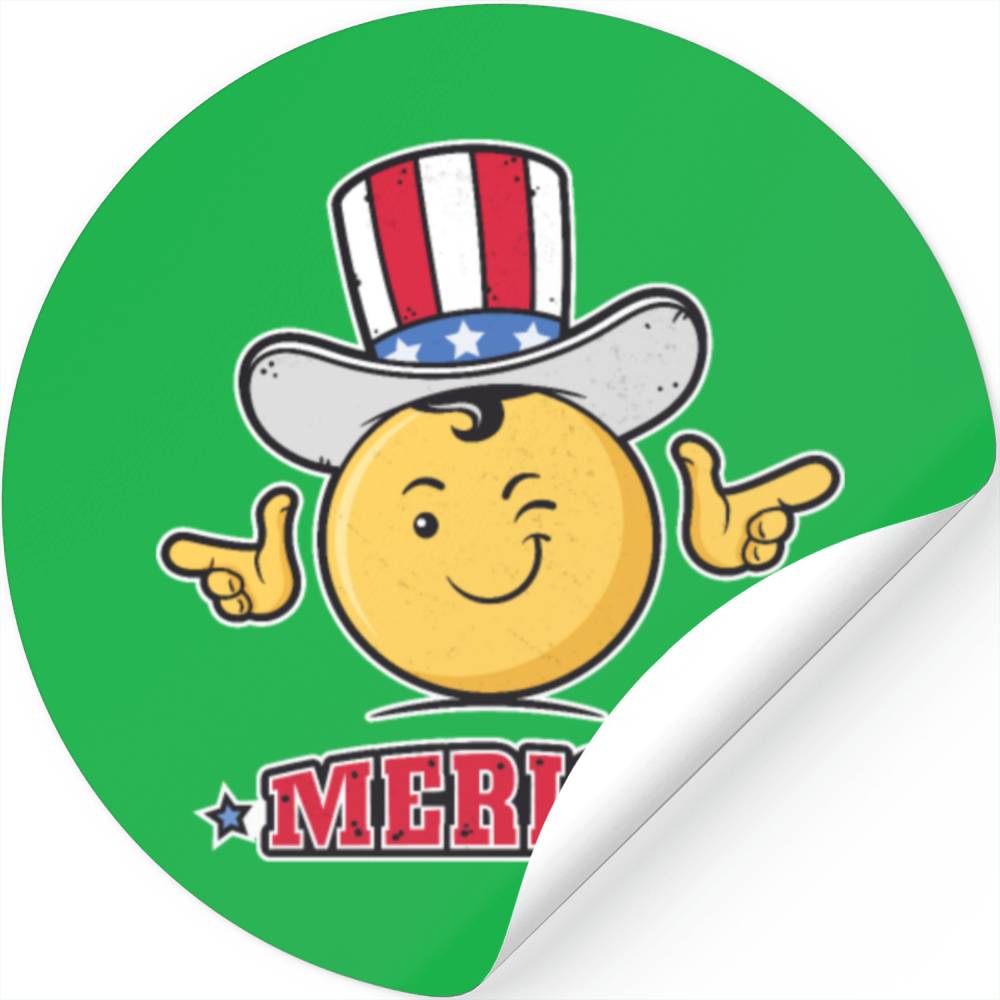 Uncle Sam Smiley Emoticon Merica Designed & Sold By Emily Wang