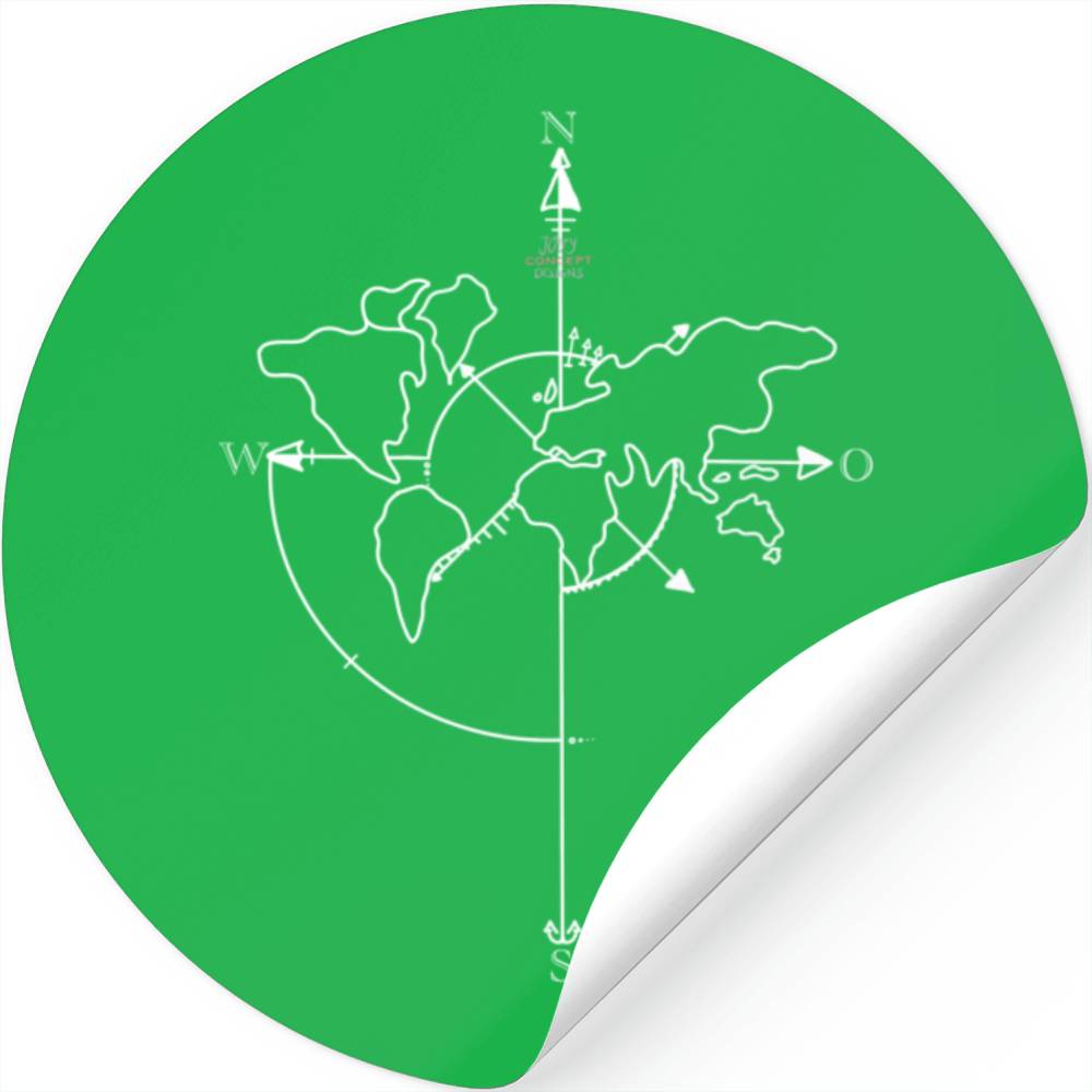 Map Of The World, Cardinal Points Designed & Sold By Eugene Frost