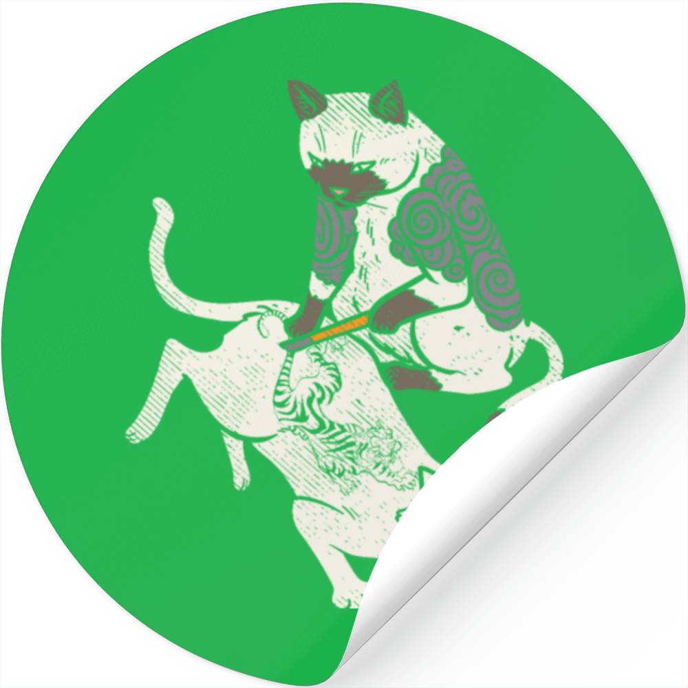 Cat Inking Tiger On Cat Irezumi Tattoo Artist Catl Designed & Sold By ...