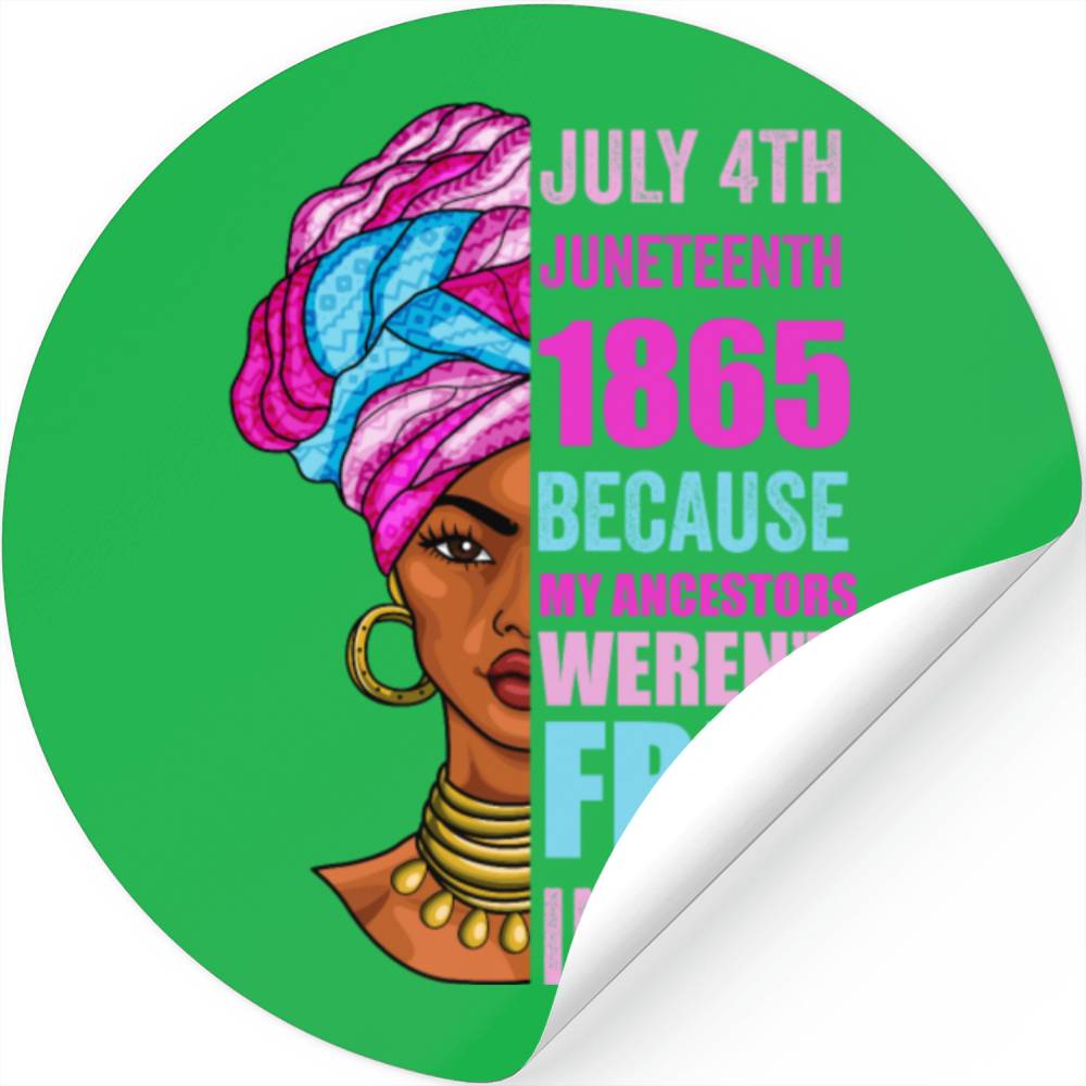 July 4th Juneteenth Celebration Afro Woman Stickers In Designed & Sold ...