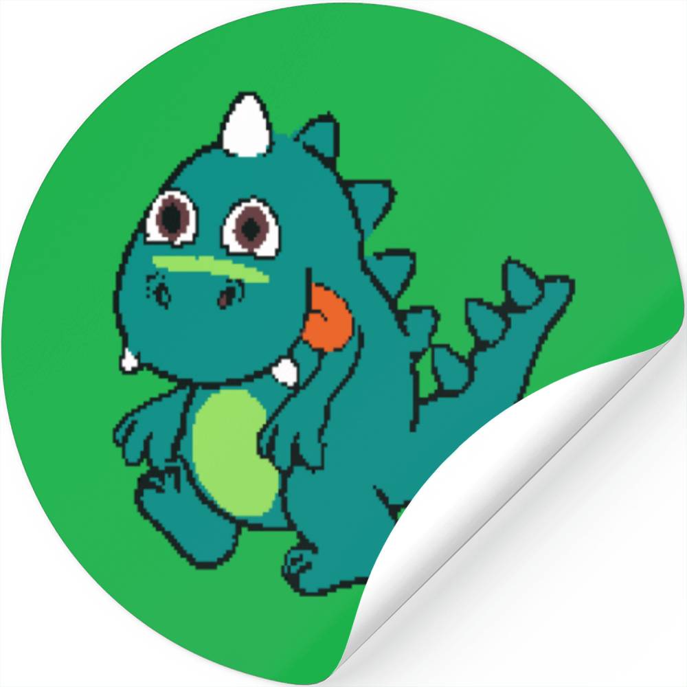 Cute Little Dino 8 Bit Pixel Art For Kids Designed & Sold By Carolina ...