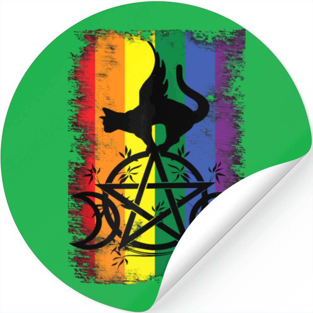 Gay Witch Pride Flag Triple Moon Pentacle Wicca Pa Designed & Sold By ...