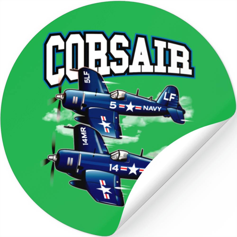 Warbirds Corsair Fighter Pilot Plane WWII Stickers Designed & Sold By ...