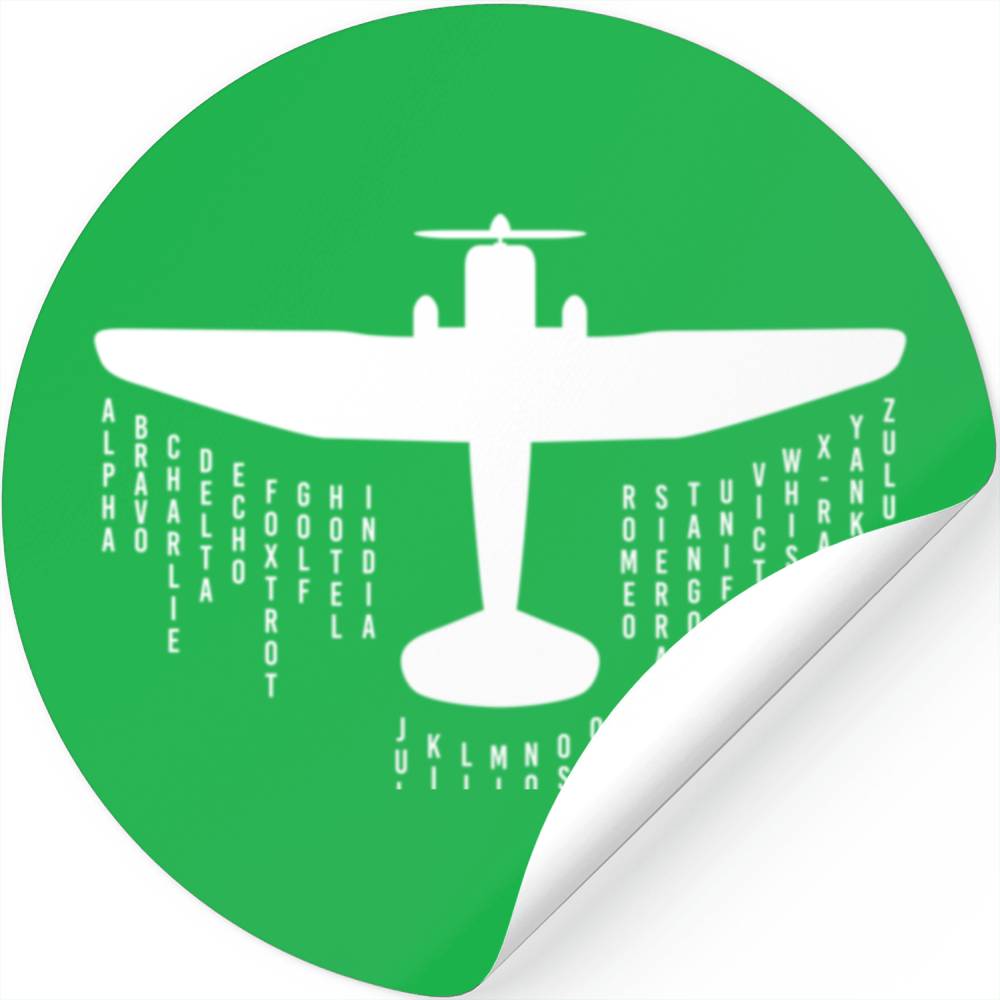 Phonetic Alphabet Stickers Pilot Airplane Designed & Sold By Dinesh Arora