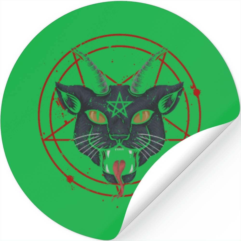 Satanic Cat Satan Occult Gothic Goth Baphomet Designed & Sold By Lucy