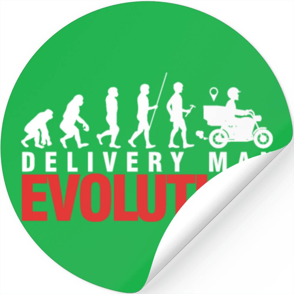 Delivery Man Evolution Courier Carrier Bike Gift Stickers Designed ...