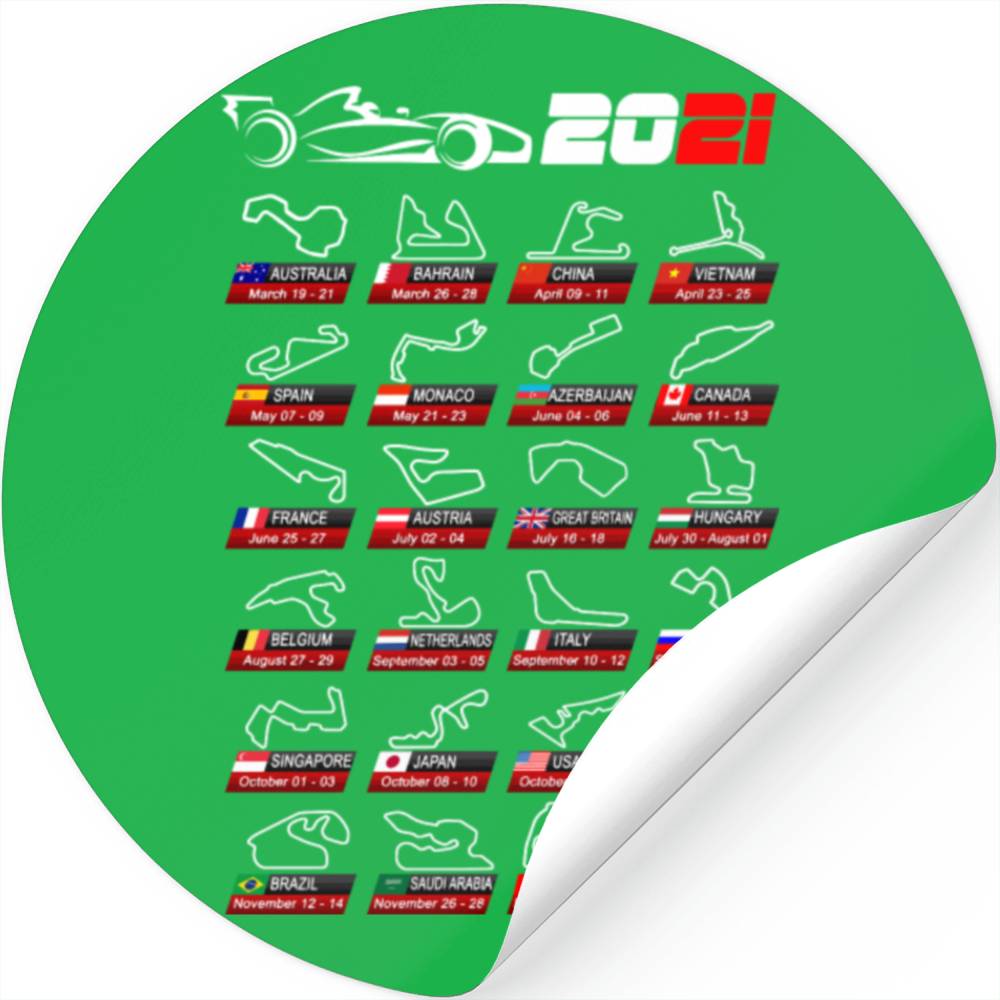 Calendar Race Cars Formula 2021 Circuits Sport Designed & Sold By ...