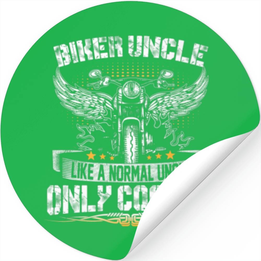 Biker Uncle Motorcycle Father's Day For Fathers Stickers Designed & Sold By Edward Cheung