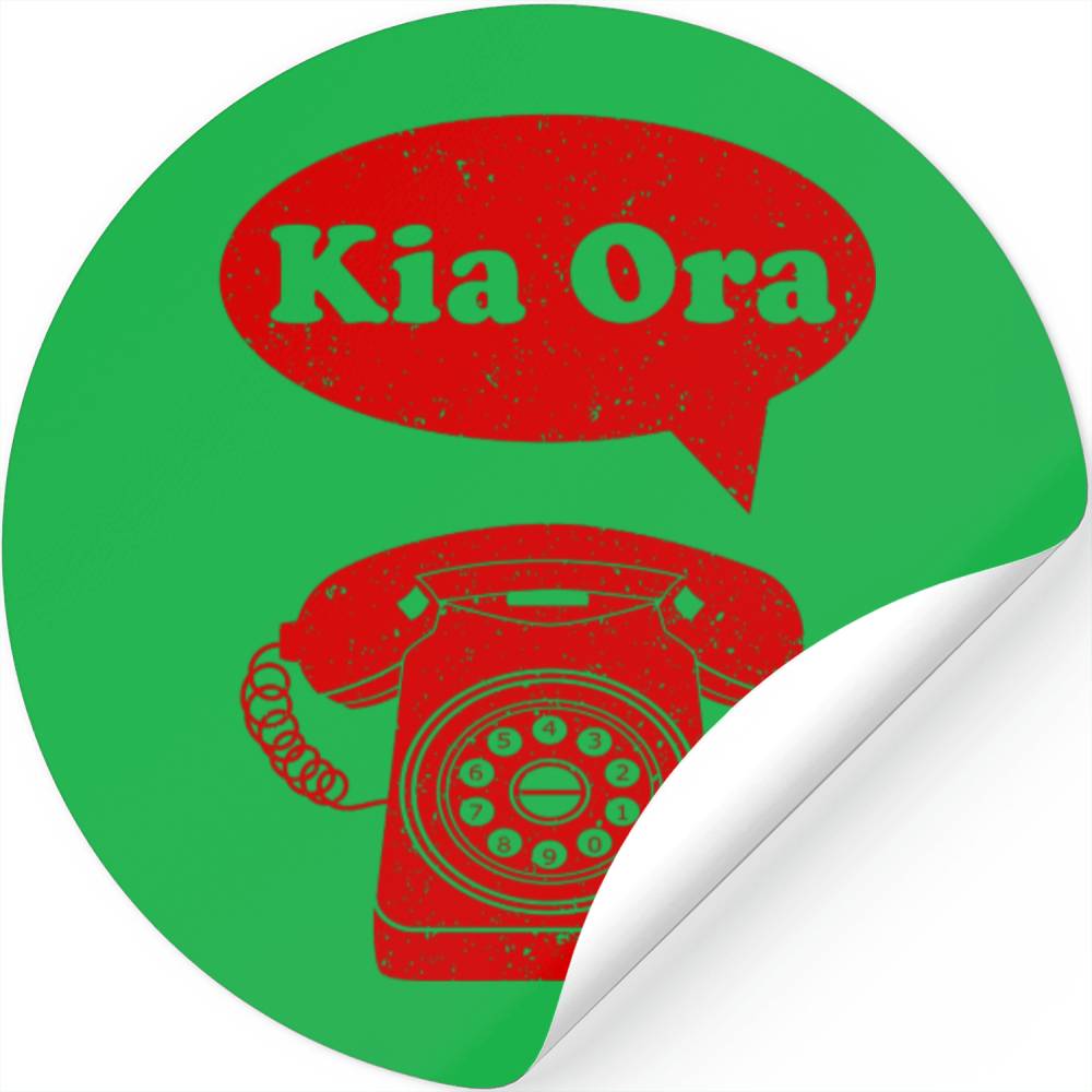 Kia Ora Te Reo Maori Language Retro Telephone Stickers Designed & Sold ...