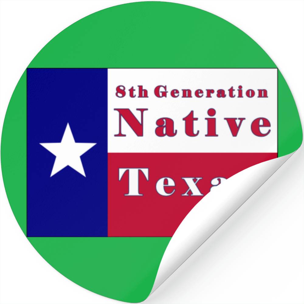 8th Generation Native Texan Flag Stickers Designed & Sold By Ngcozi Yebo