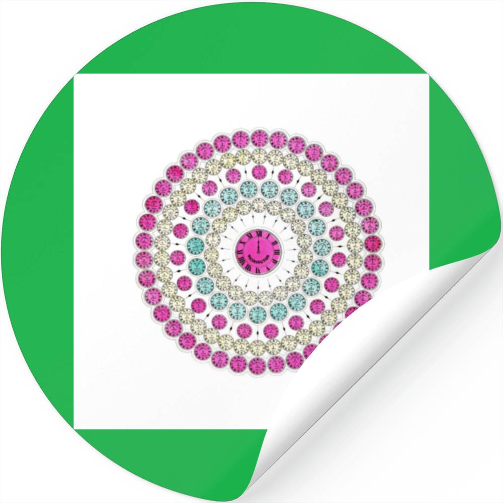 Time Zone Diagram Of Mechanical Clock Dials Stickers Designed & Sold By ...