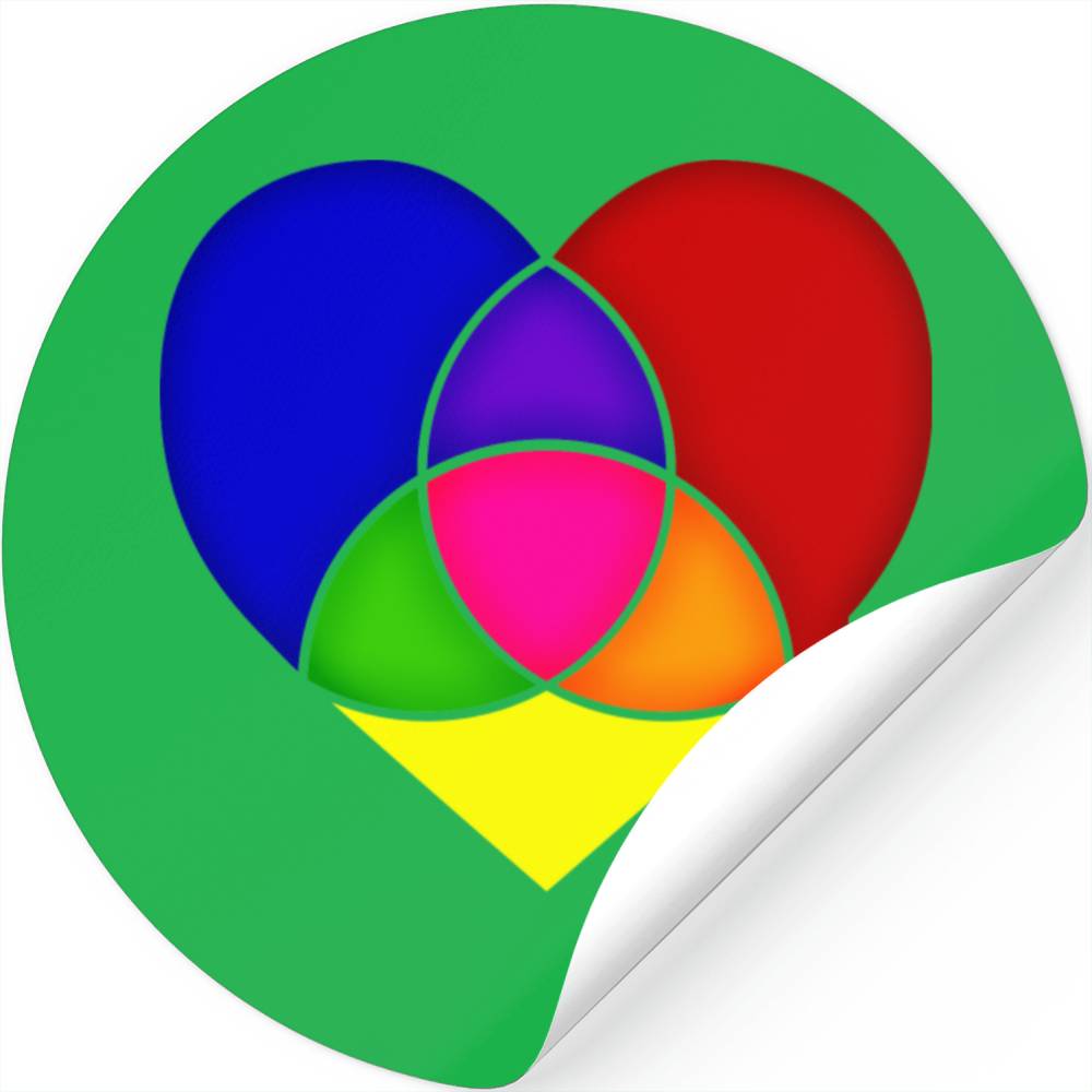 Color Chart Heart Stickers Designed & Sold By Benjamin Miller