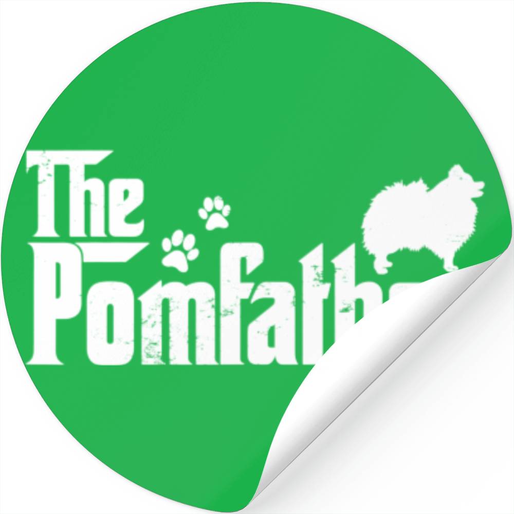 Vintage The Pomfather Happy Father's Day Pomerania Stickers Designed ...