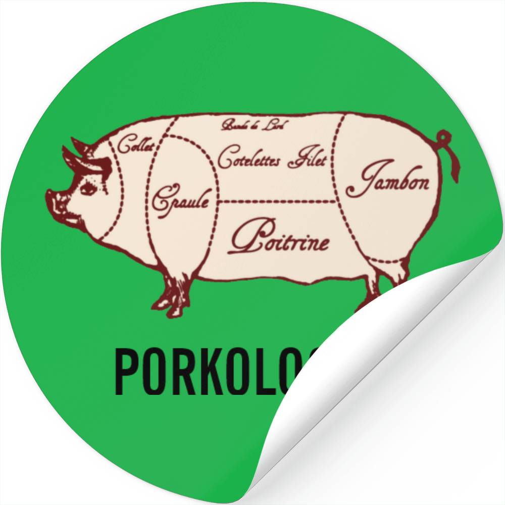 Porkologist Pork Meat Cuts Diagram Chart Stickers Designed & Sold By ...