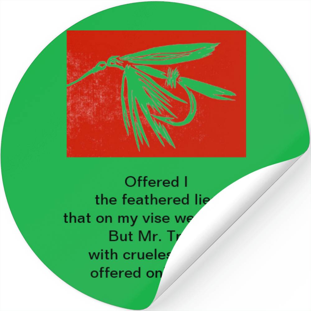 "Cruel Trout" Original Poem With Fly Fishing Art Stickers Designed ...