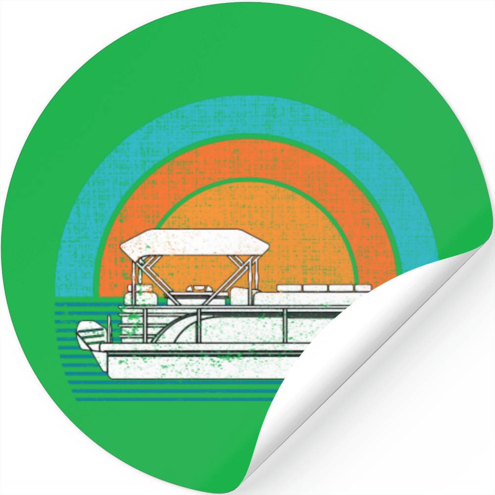 Vintage Retro Pontoon Captain Pontoon Boat Pontoon Stickers Designed ...