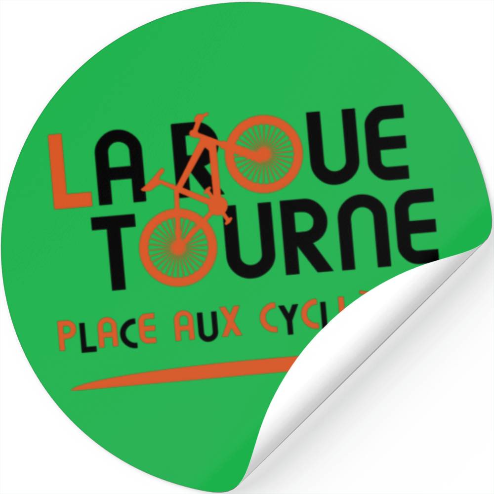 THE WHEEL IS TURNING, WHILE CYCLISTS! (bike) Stickers Designed & Sold ...