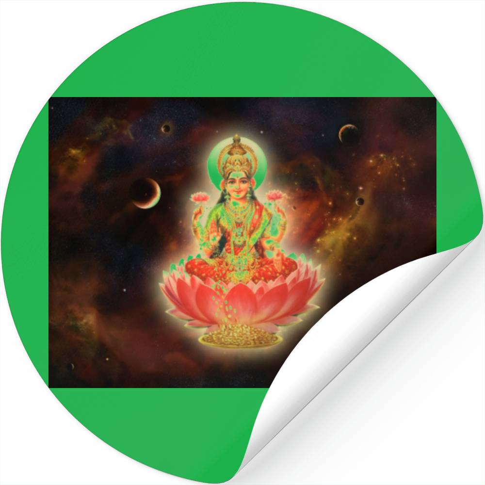 Maa Maha Lakshmi Devi Laxmi Goddess Of Wealth Stickers Designed & Sold ...