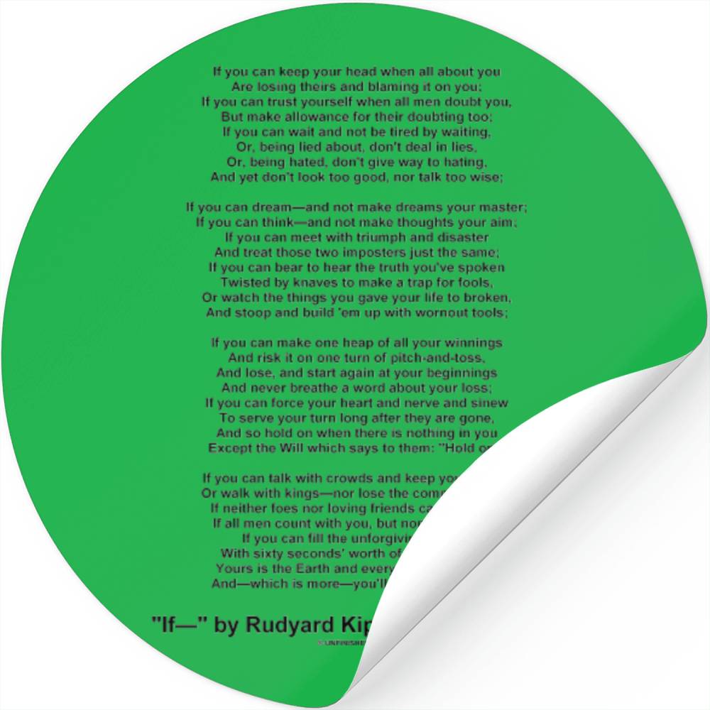 If Poem By Rudyard Kipling (Inspirational Poem) Stickers Designed ...