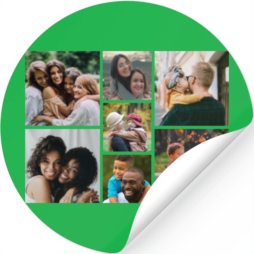 7 Photo Collage - Background Color Can Be Changed Stickers Designed ...