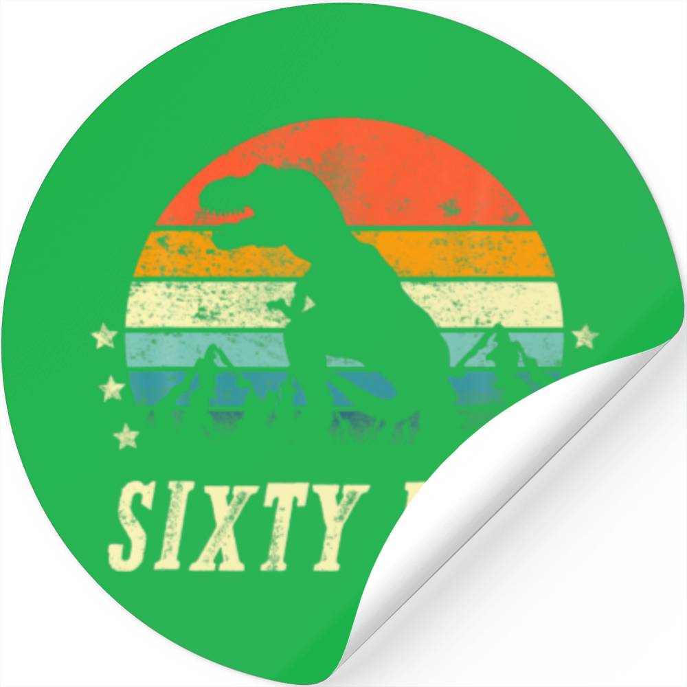 Sixty Rex Happy Birthday 60 Years Old Grandma Gran Stickers Designed ...