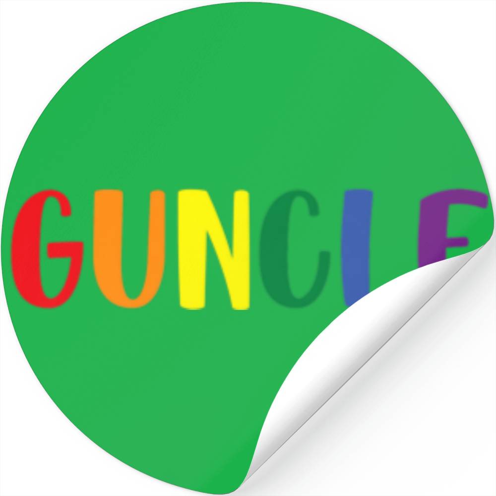 Pride Month Guncle Uncle LGBT Rainbow Flag Stickers Designed & Sold By ...