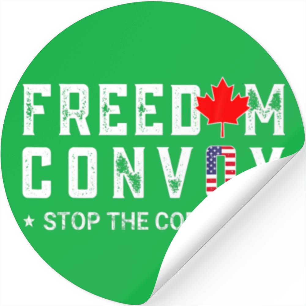 Freedom Convoy Stop The Coercion USA Canada Flags Stickers Designed ...