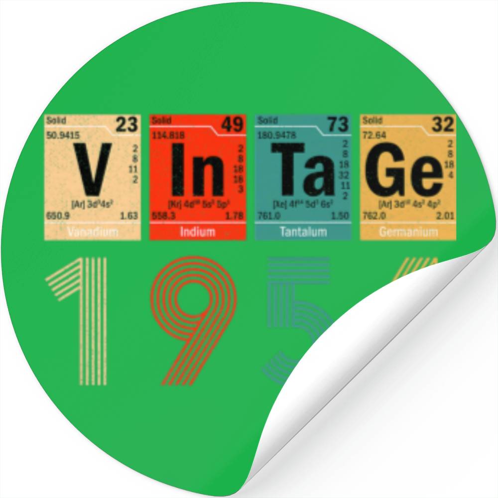 Vintage 1954 Periodic Table Of Elements 68 Years O Stickers Designed ...