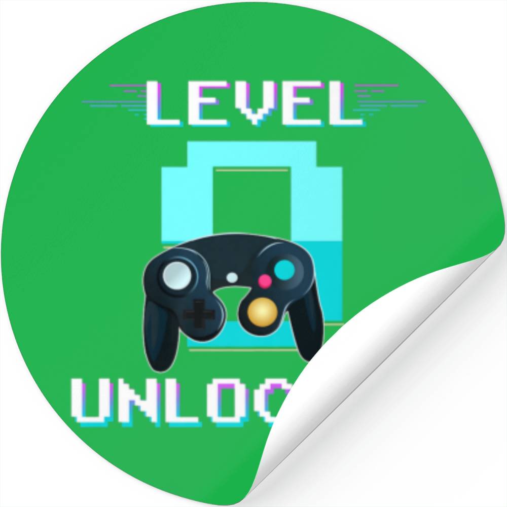 Level 9 Unlocked Gamer 9Th Birthday Gift Video Gam Stickers Designed ...