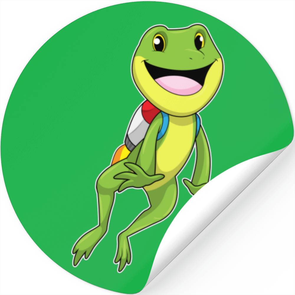 Frog With Jetpack Stickers Designed & Sold By DaviRoy