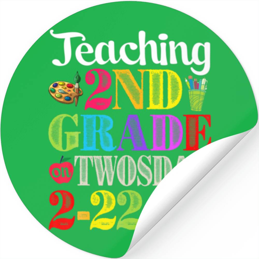 Teacher Aka Math Teaching 2Nd Grade On Twosday 2-2 Stickers Designed ...