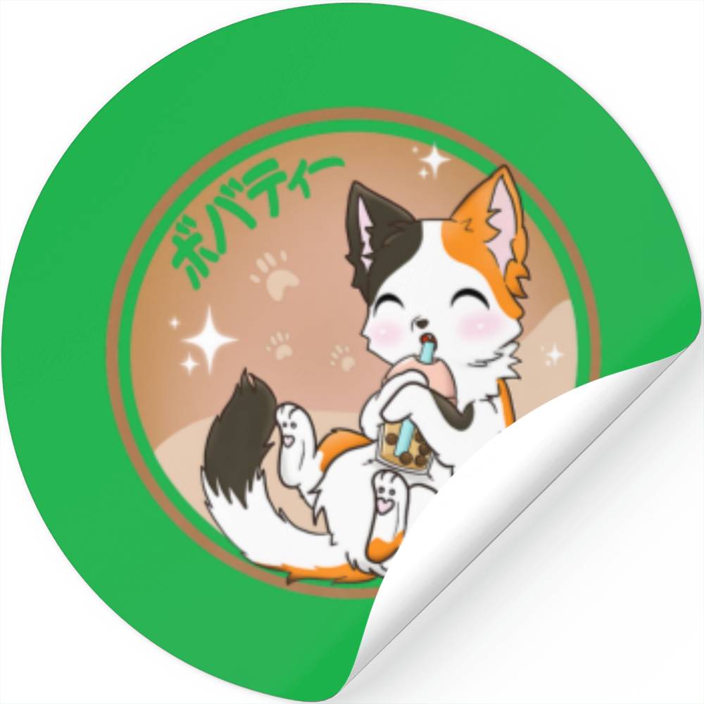 Cat Boba Tea Bubble Tea Japanese Anime Kawaii Neko Stickers Designed ...