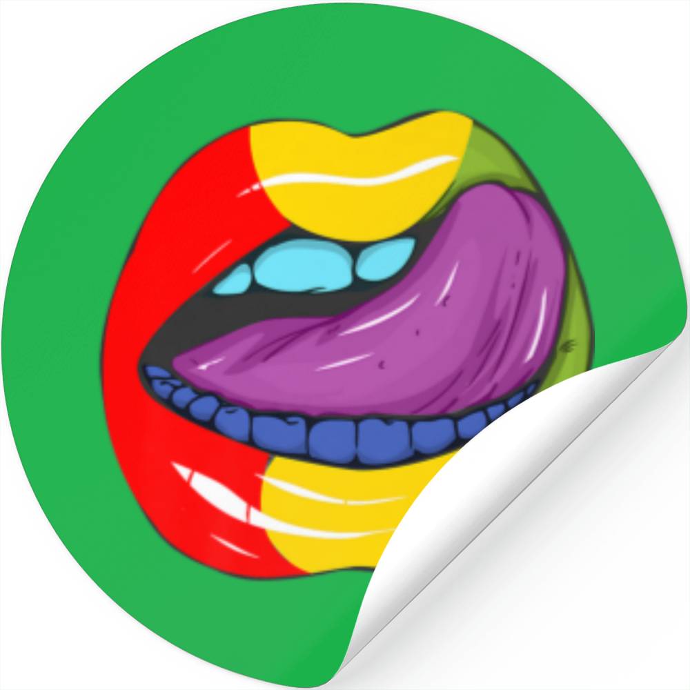 Gay Pride Flag LGBT Ally Retro Lips Subtle Pride F Stickers Designed ...