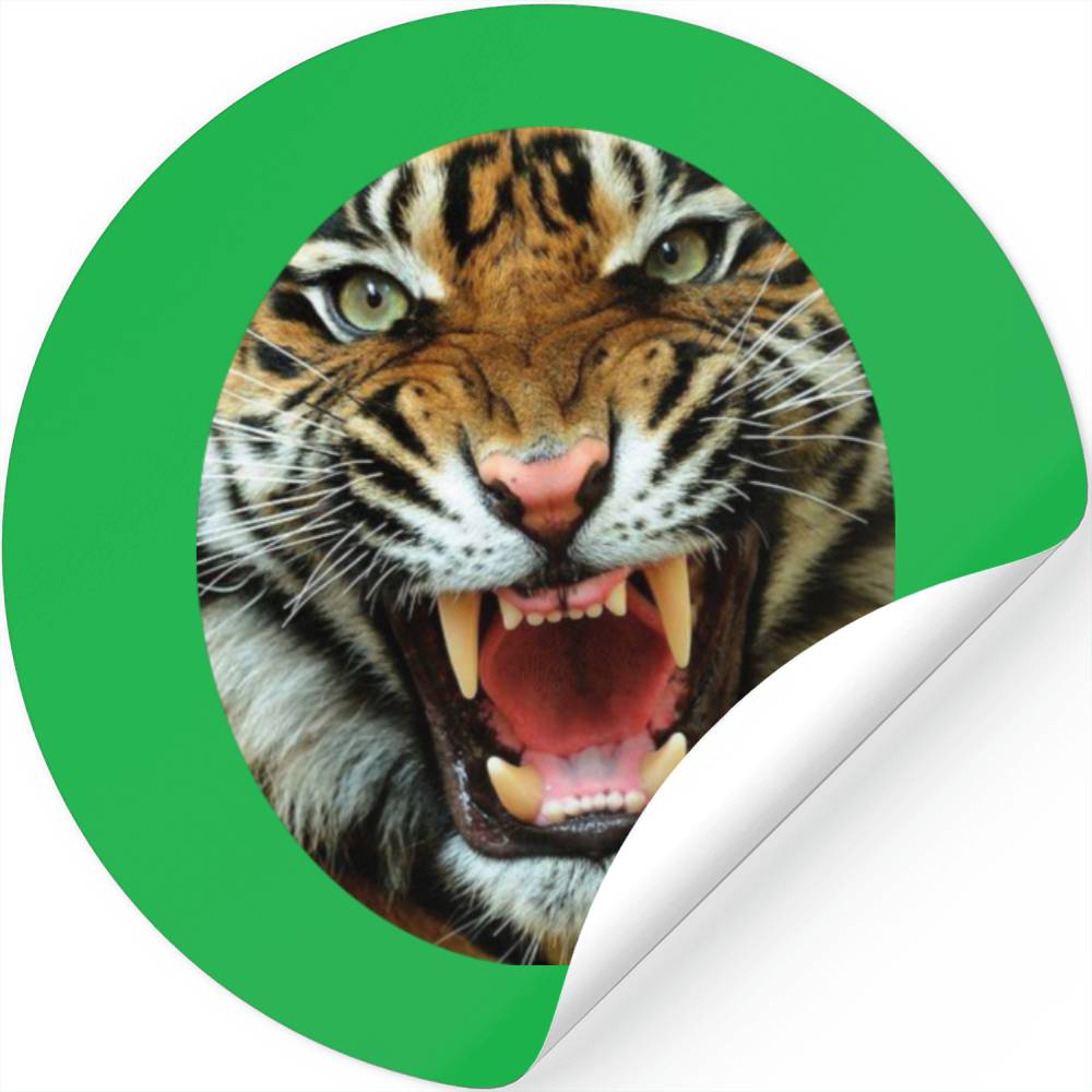 Graphic Design With Animal Tiger Face Stickers Designed & Sold By ...