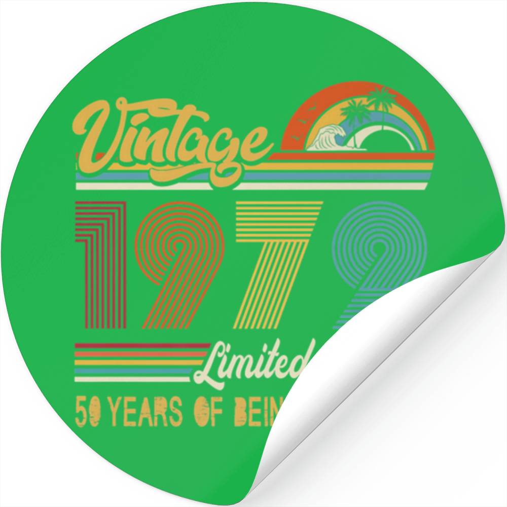 50 Year Old Vintage 1972 Limited Edition 50Th Birt Stickers Designed ...