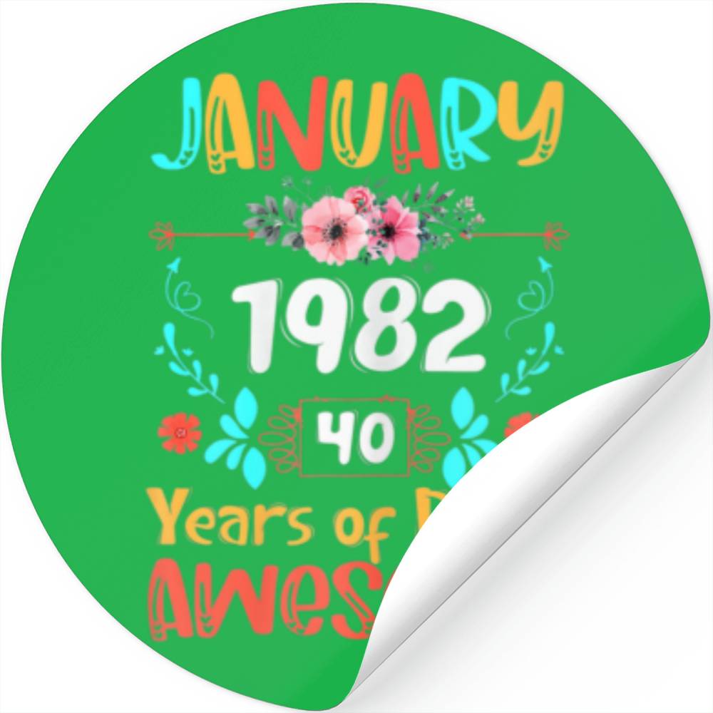 40 Years Old 40Th Birthday Decoration Born In Janu Stickers Designed ...