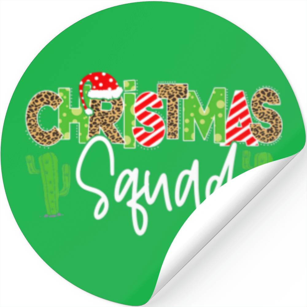 Funny Christmas Squad Cactus Christmas Matching Pa Stickers Designed ...