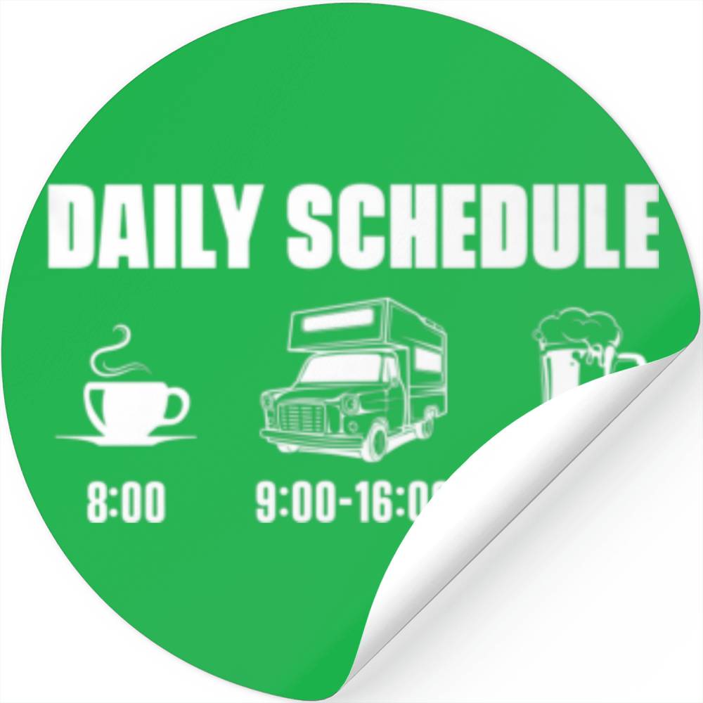 Camper Van RV - Daily Schedule Camping Motorhome C Stickers Designed ...